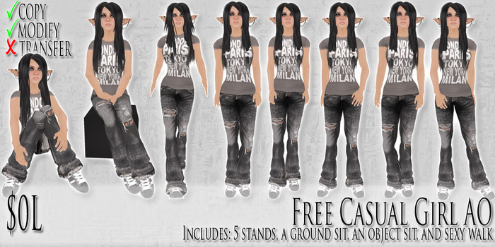 Second Life Marketplace - [ImpEle] Casual Girl AO